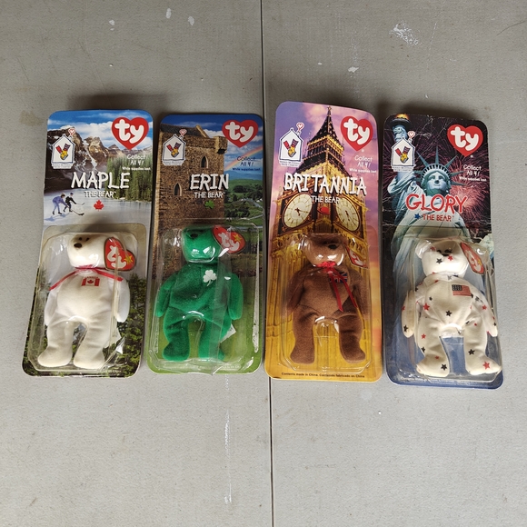 Ty | Toys | Ty Beanie Babies Bears Maple Erin Britannia Glory | Poshmark